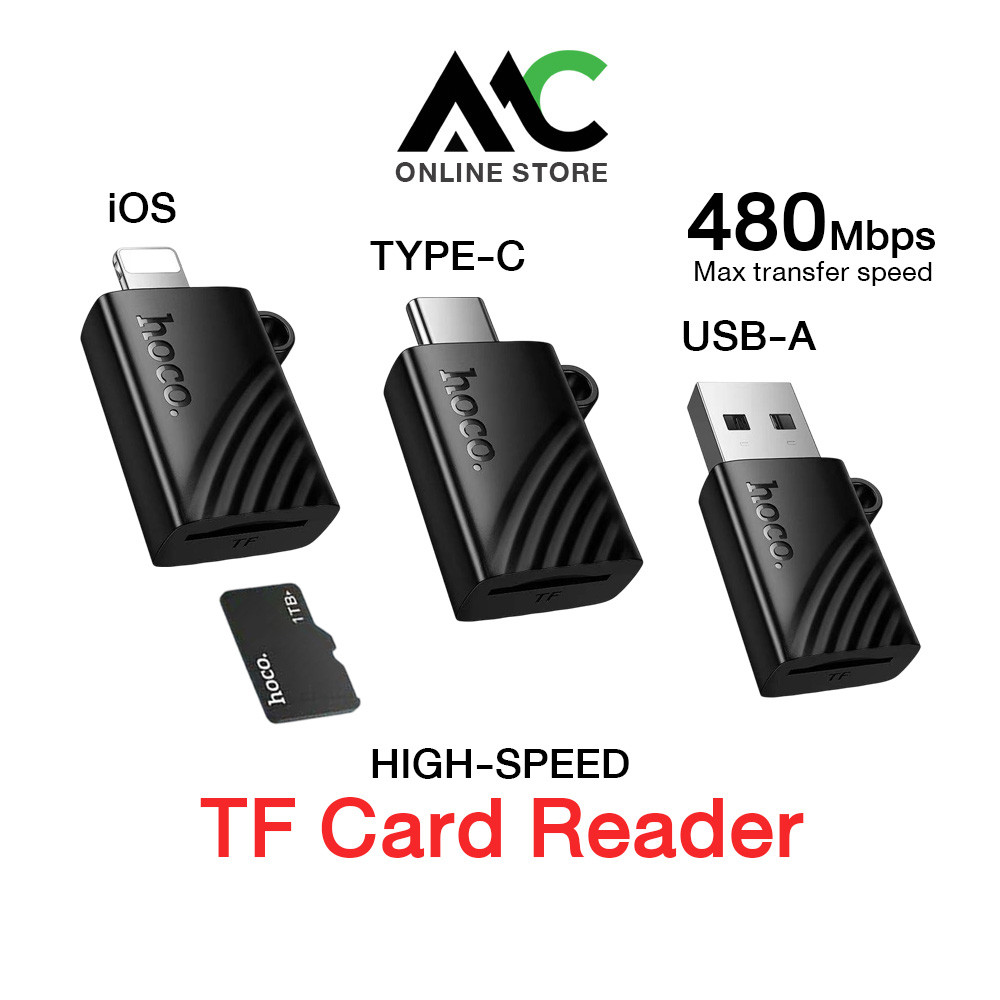 Hoco HB53 TF Card Reader Data Transfer For iOS/TC/USB-A OTG Adapter ...