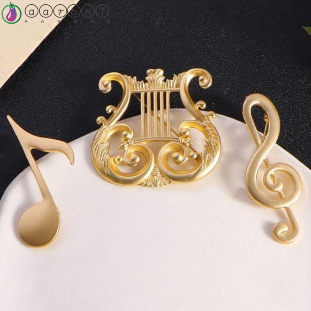 AARONB Eighth Note Pin, Music Instrument Alloy Treble Clef Pins, Exquisite Vintage Music Note ...