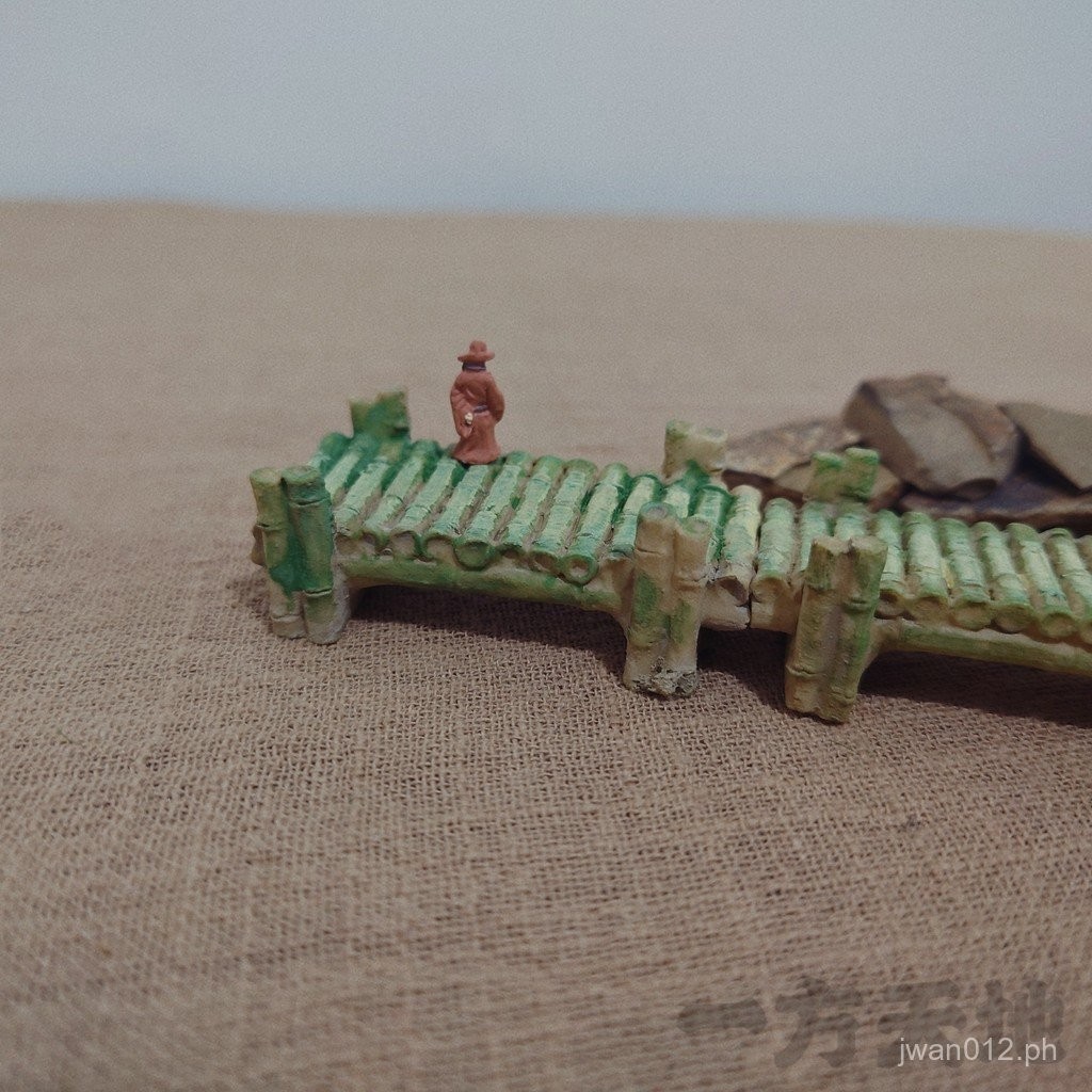 Scene Model Simulation Miniature Mini Bridge Boardwalk Bamboo Bridge ...