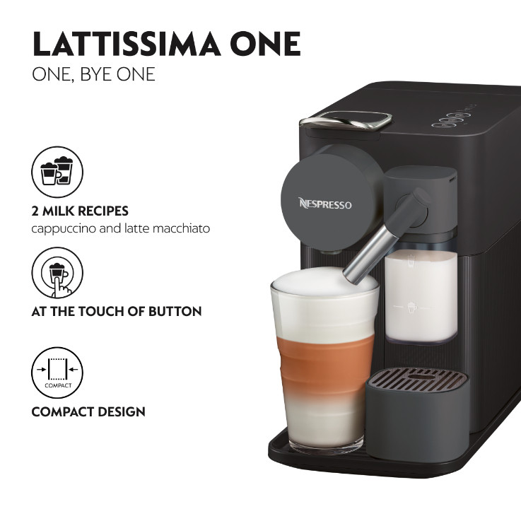 Nespresso Lattissima One Coffee Machine for Milk Recipes, Latte, with ...
