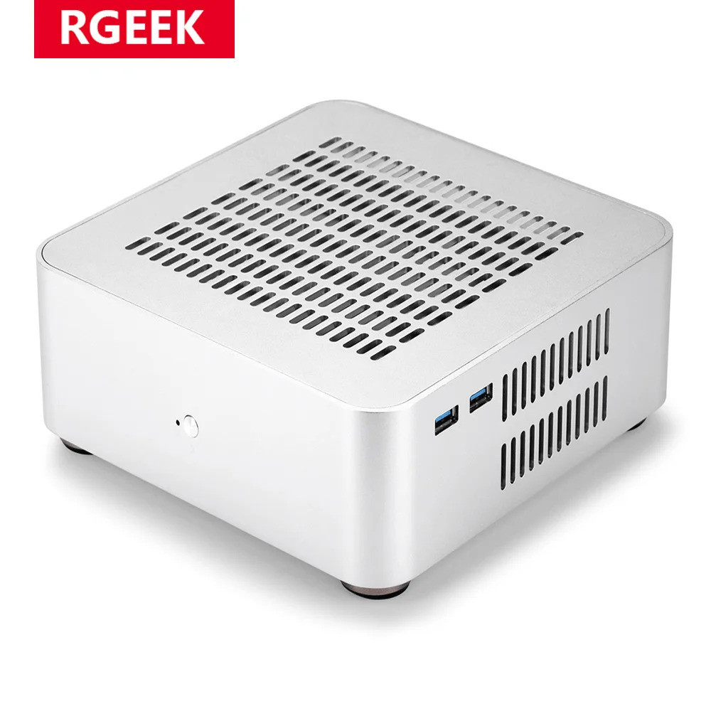 All Aluminum Chassis Small Desktop Computer Case Psu Htpc Mini-itx Pc ...