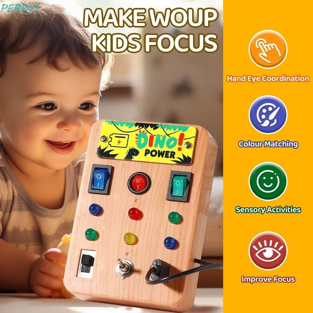 PERRY Toddler Busy Board, Montessori Electronic Kids' Activity Board ...