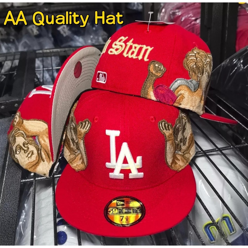 MLB Jon Stan X New Er.a. Los Angeles Dodgers Red Fiftted Hat Bisbal ...