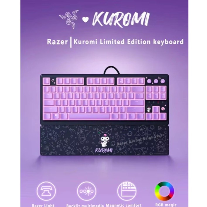 Razer Sanrio Kuromi Edition Ornata V3 Tenkeyless Low Profile Gaming ...