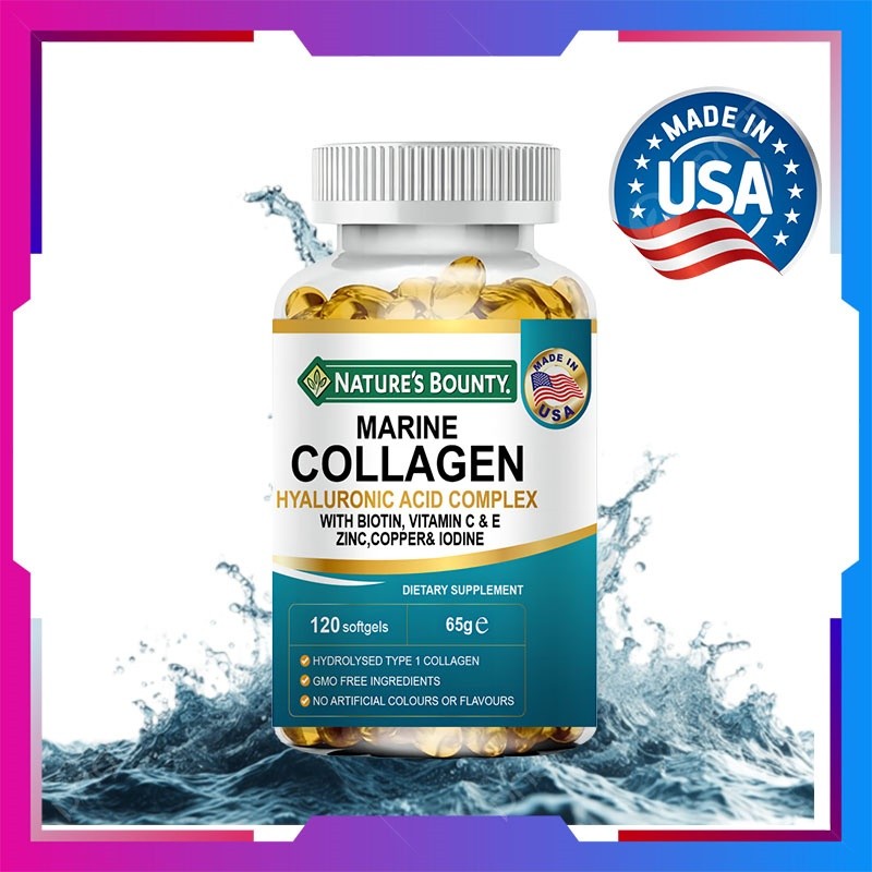 Nature's Bounty Marine Collagen Softgels Support Normal Skin, Bone ...
