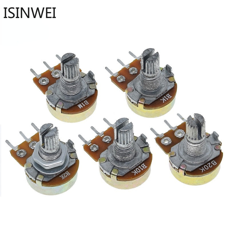 10pcs Potentiometer Resistor 15mm 3pins 1K 2K 5K 10K 20K 50K 100K 500K ...