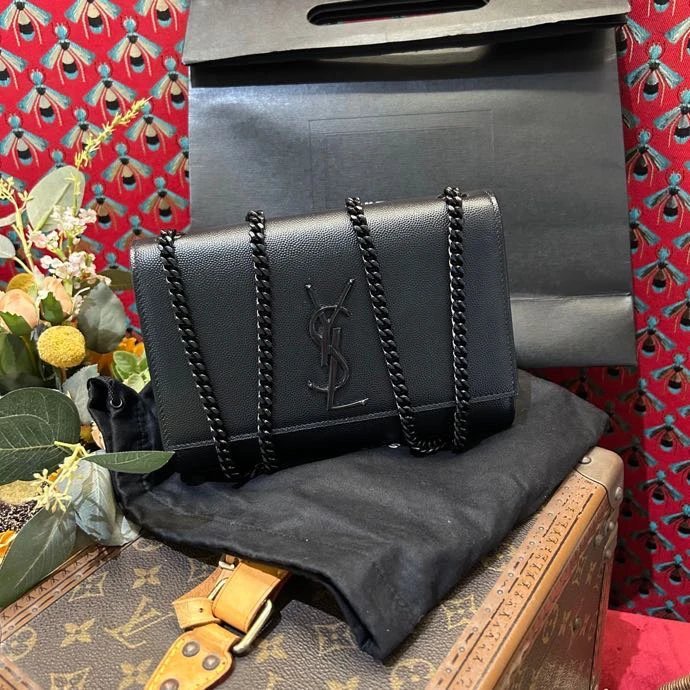K Ysl Ysl Caviar so black Chain Bag 18 Years Overall Color Gaga New ️ ...