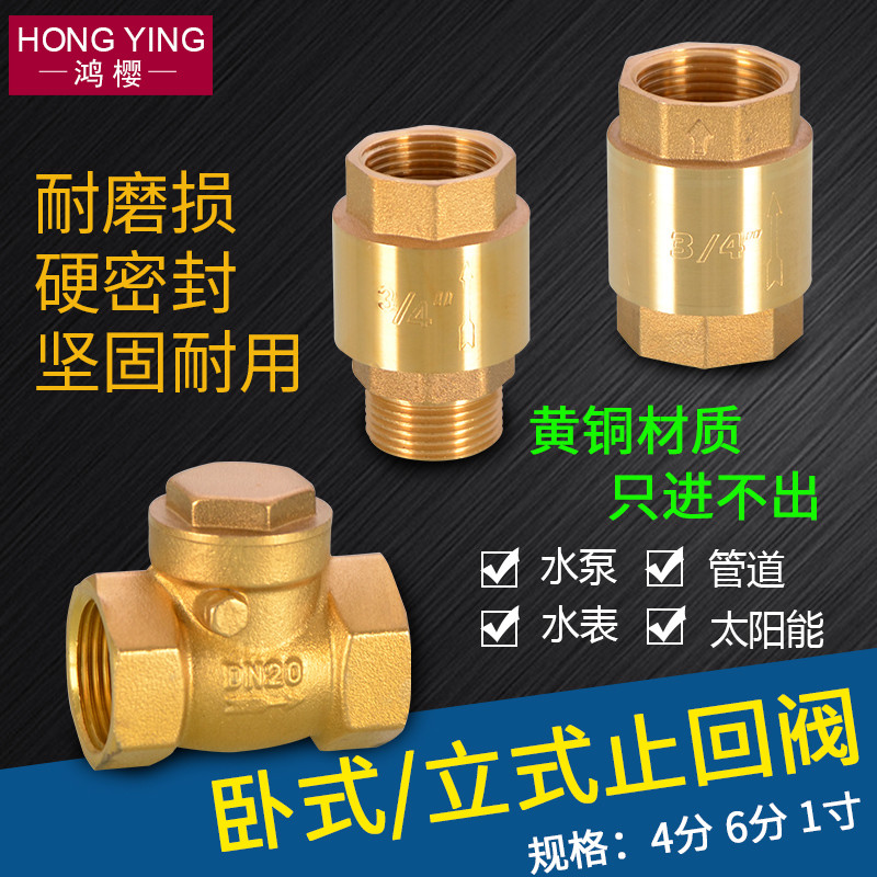 Copper4Discrete Check Valve Spring One-Way Valve6Points1Inch Internal ...
