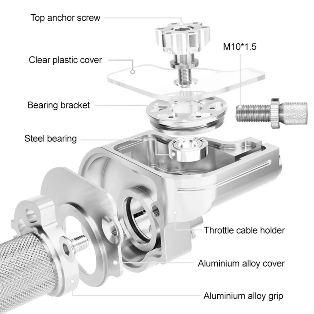Acerbs 7/8'' 22mm Quick Action CNC Throttle Grip Motorcycle handlebear ...