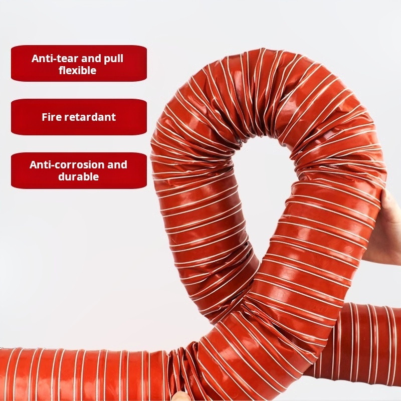 Red high-temperature exhaust duct silicone vulcanized exhaust duct ...