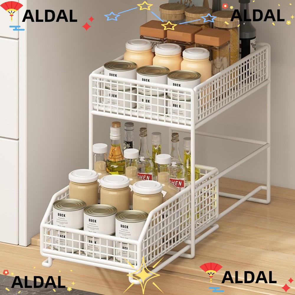 ALDAL Kitchen Storage Shelf, 2 Tier Multi-Appliance Pull-Out Storage ...