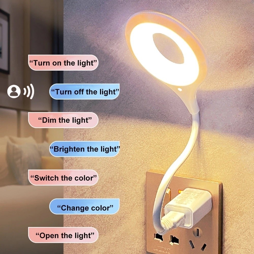 Voice Control Reading Smart Foldable Led Household Ring Plug In Night ...