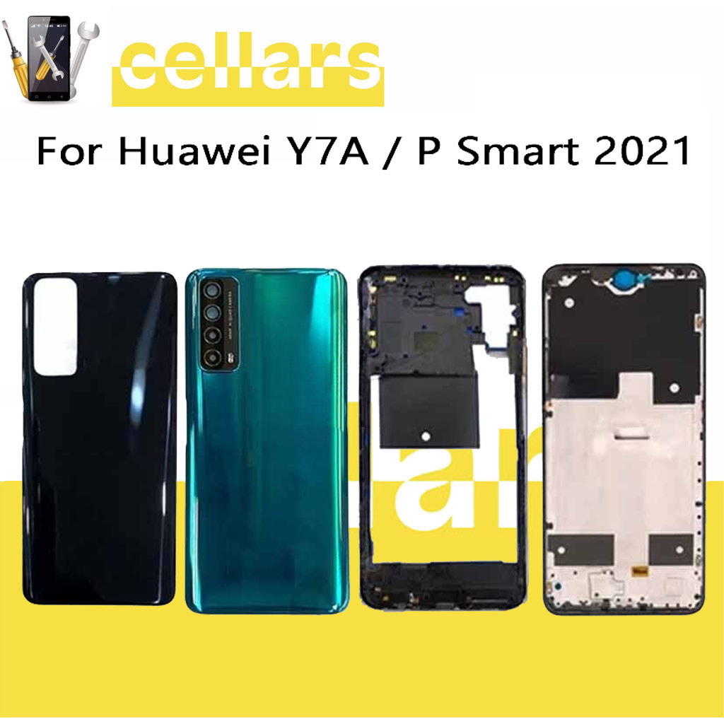 For Huawei Y7A / P Smart 2021 Battery Back cover Housing Middle Frame ...