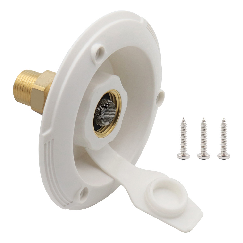 RV Water Inlet 3/4 NH Female To 1/2 NPT Male RV City Water Fill Inlet ...