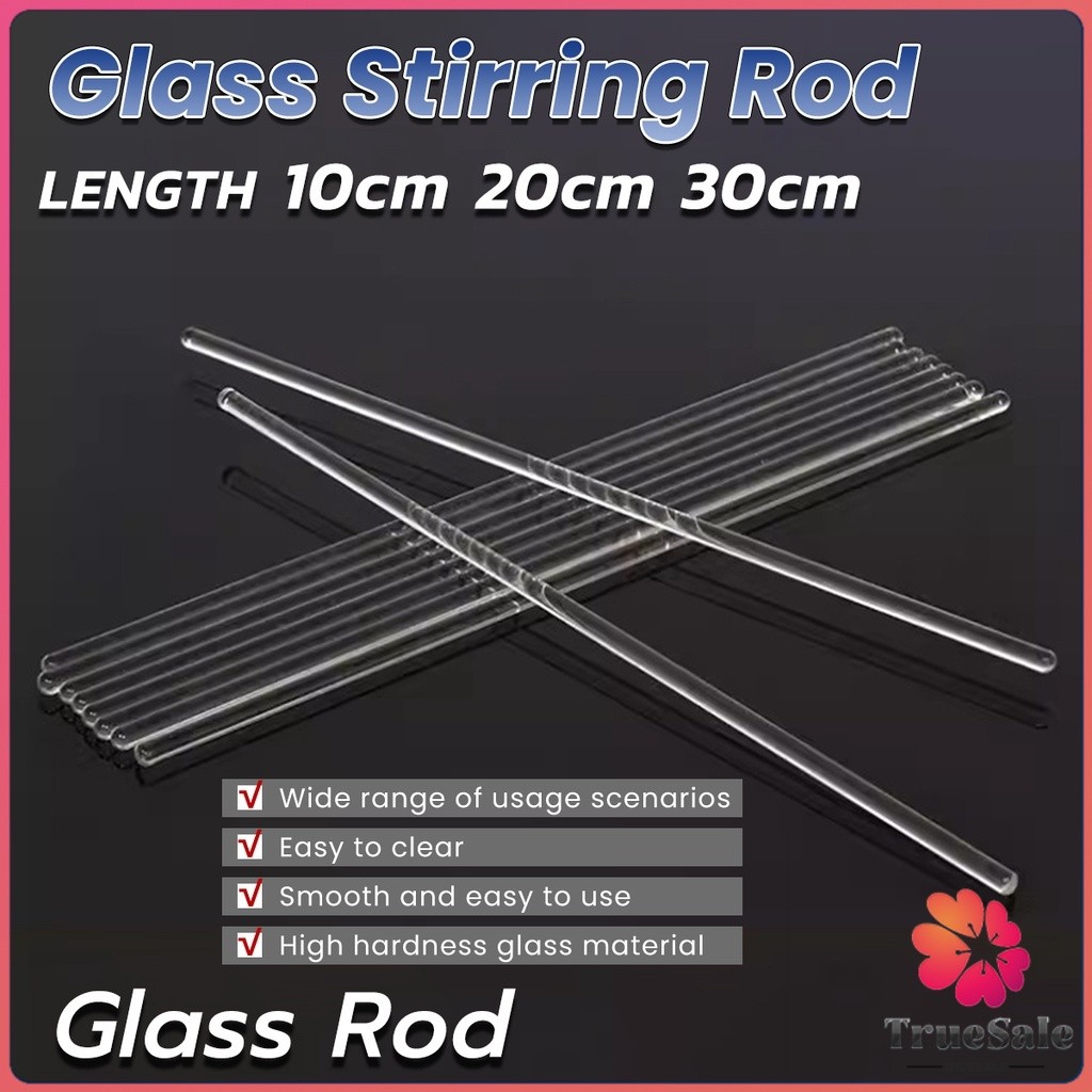 TRUESALE Glass Stirring Rod Laboratory tools 10cm 20cm 30cm for Science ...