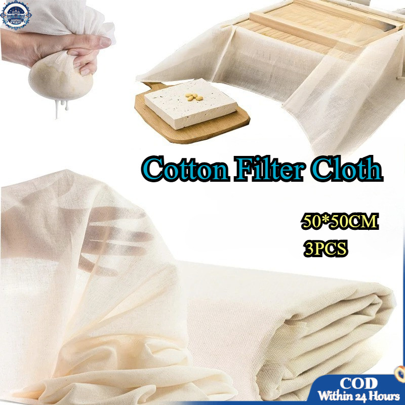 3pcs Cotton Cheesecloth,Filter Cloth,Pastry Cloth,Cheese Cloth,Reusable ...