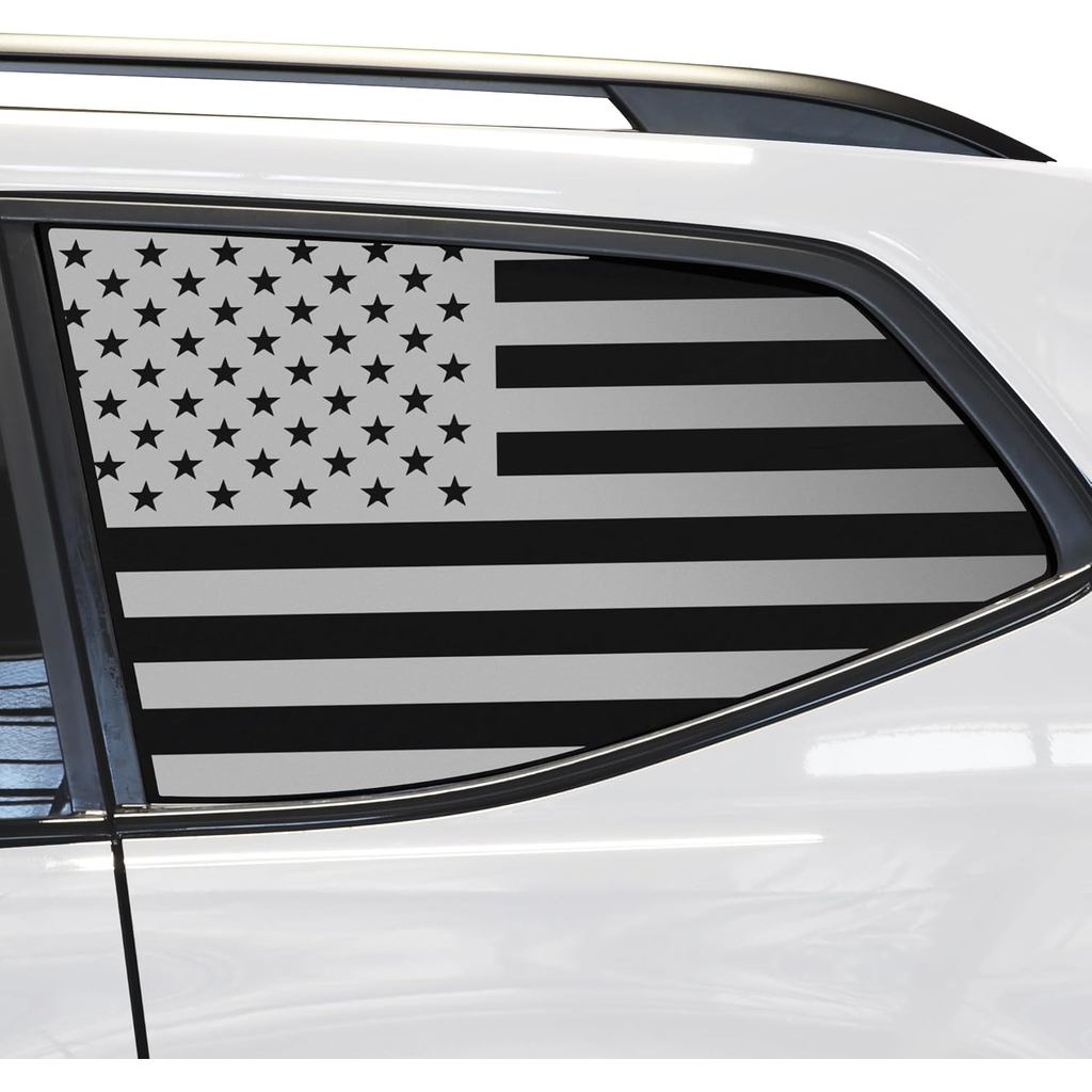 BOGAR TECH DESIGNS Precut Quarter Window American Flag Vinyl Decal ...