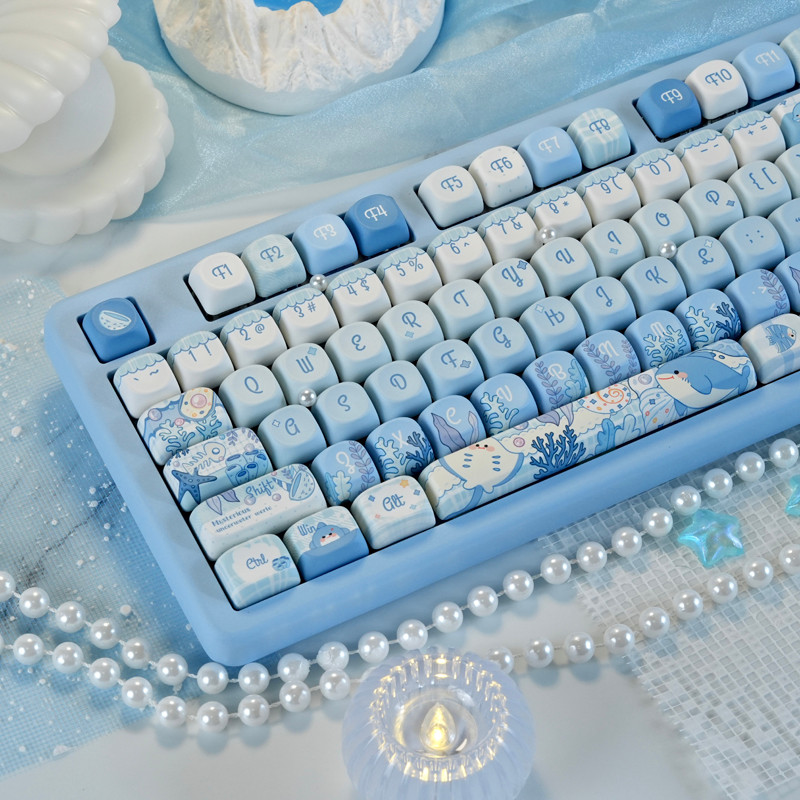 Underwater World Keycaps Blue PBT Material MOA Profile DYE-sublimation ...