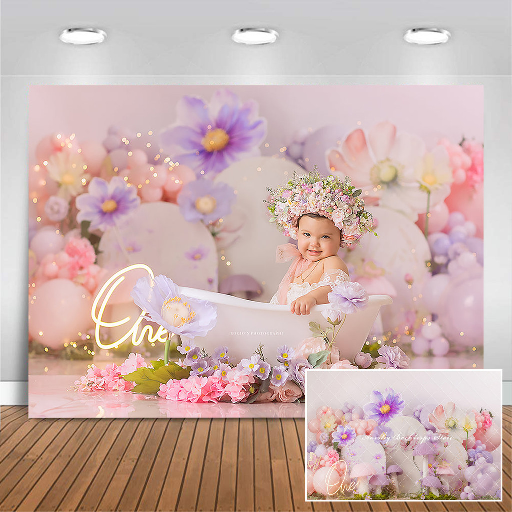 Lavender Mushroom Backdrop Child Baby Photo Props Adult Kids Decors ...
