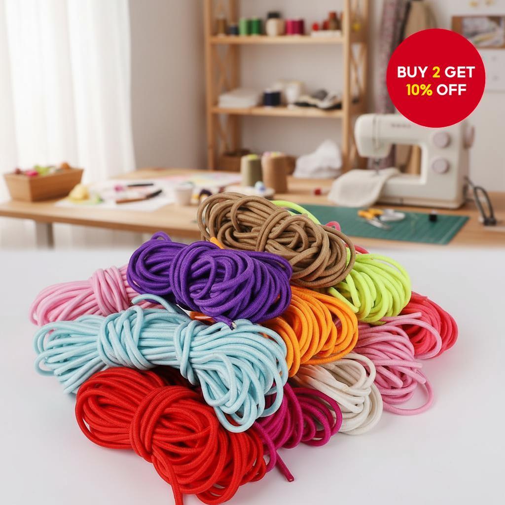 5 Meters/Roll 2/2.5mm Round Elastic Thread Cord Rope Rubber Bands ...