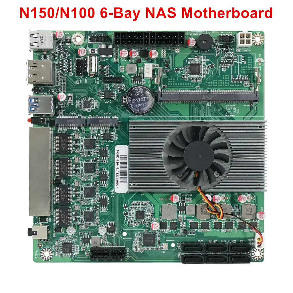 Topton 6-bay Nas Motherboard Intel N150 N100 6*sata3.0 2*m.2 Nvme 4*2 ...