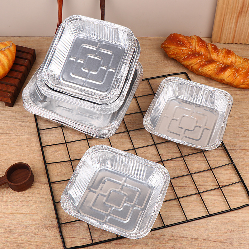 Meuctiffy 10Pcs 20CM Air Fryer Aluminum Foil Pan Food Containers Square ...