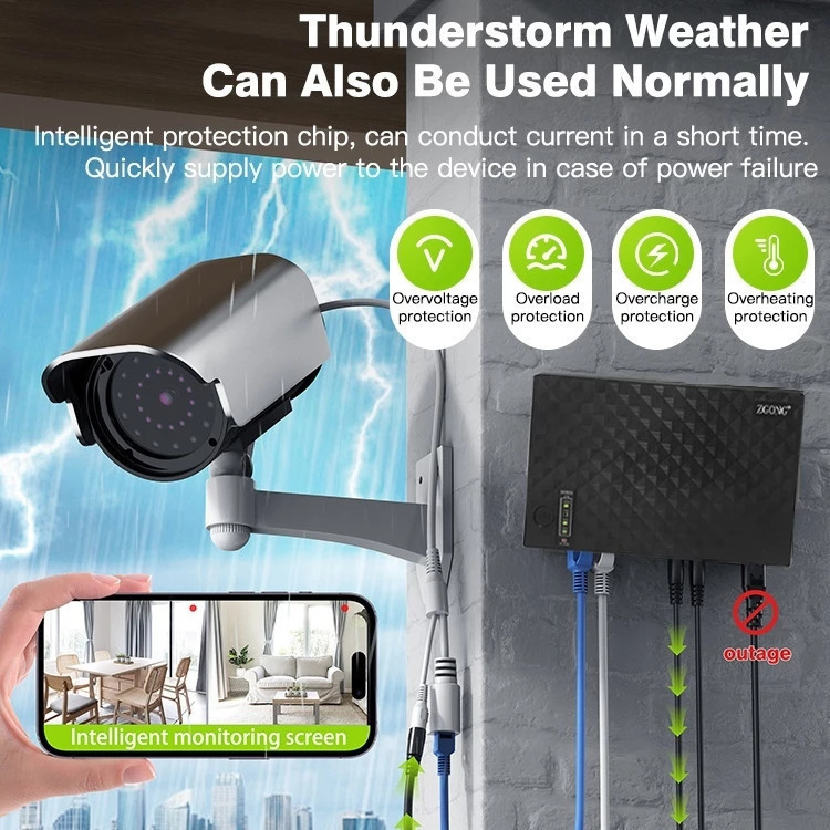 CCTV UPS Power Supply For Wifi Router Modem Power Bank Backup Security ...