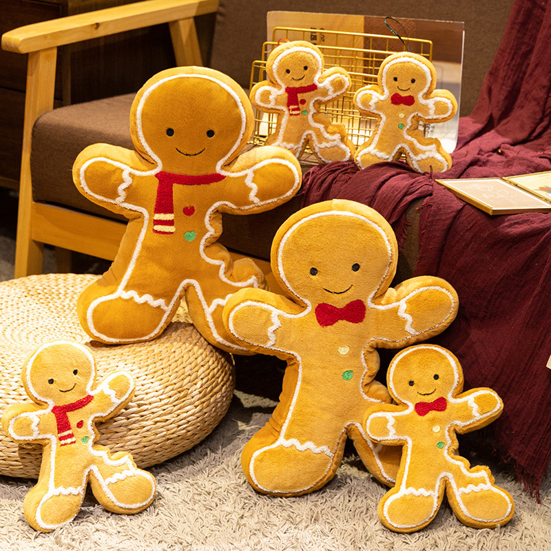 Christmas Cartoon Cute Missing a bite of gingerbread man Plush Toy ...