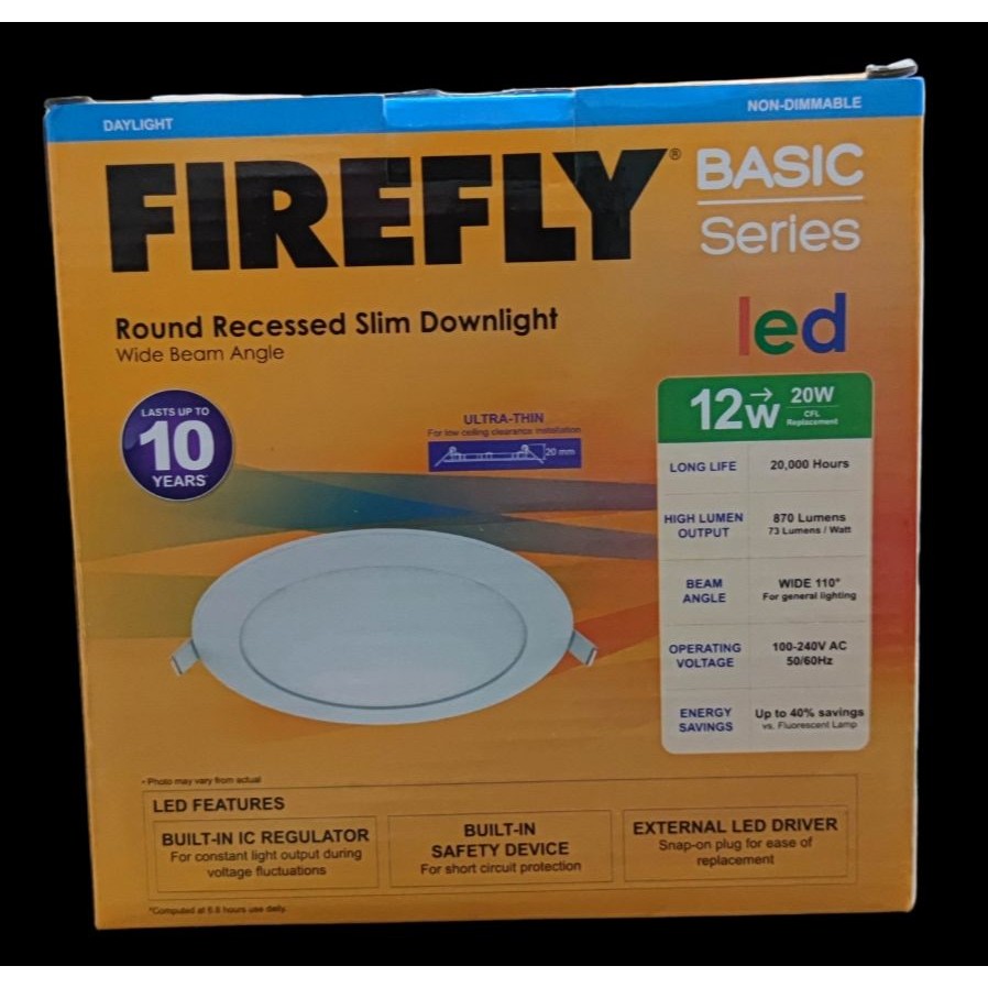 Firefly 12W LED Round Recessed Slim Downlight Daylight 220V ...