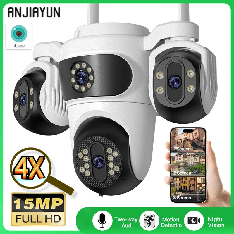 iCsee IP Camera Outdoor WiFi PTZ 15MP HD Security CCTV 6MP HD Three ...