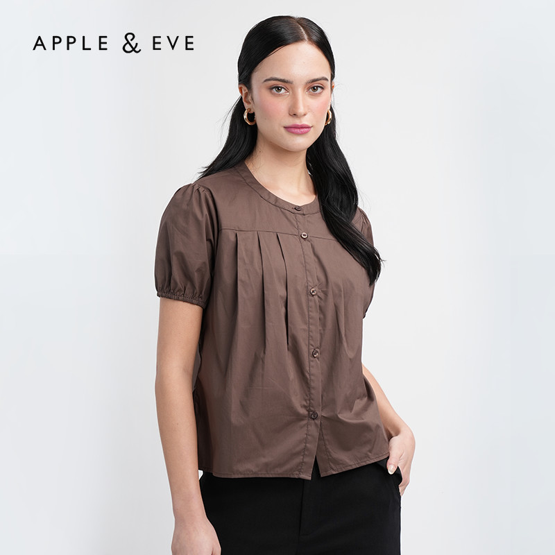 Apple & Eve Sarah Button-Down Puff Sleeve Blouse | Shopee Philippines