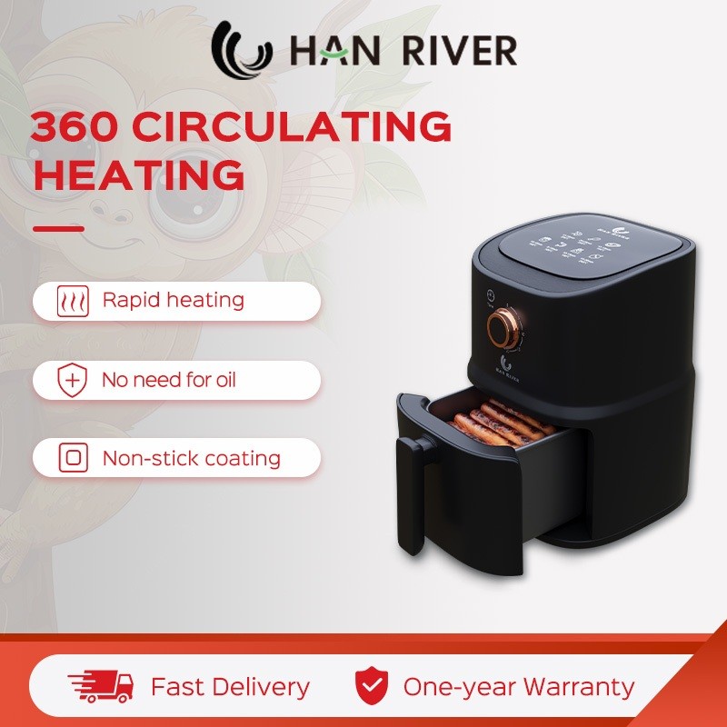 HAN RIVER Air Fryer 3.5L Low Power 800W Oil-Free Healthy Non-Stick Air ...