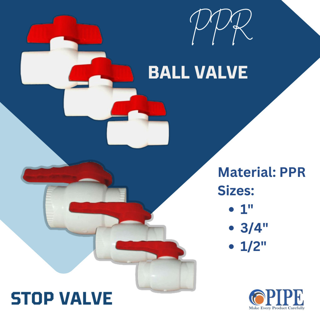 PPR FITTING'S BALL VALVE STOP VALVE 1/2" 3/4" 1" | Shopee Philippines