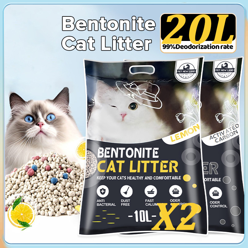 20L/15L Bentonite Cat litter Odor Control Fast Clumping Cat Litter ...