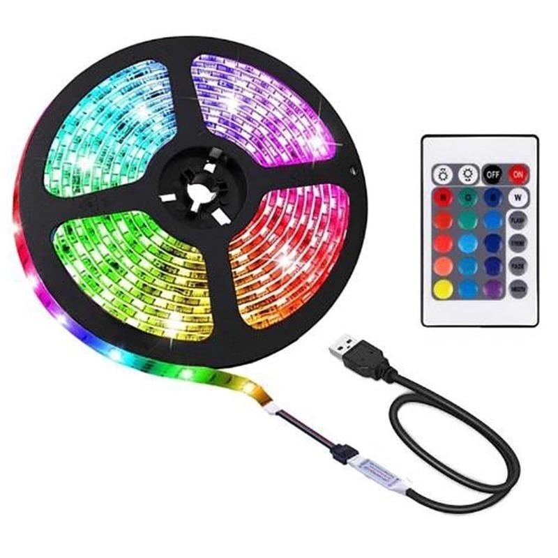JRR 5M LED strip light RGB 24keys Remote Control 12V 2A Power Adapter ...