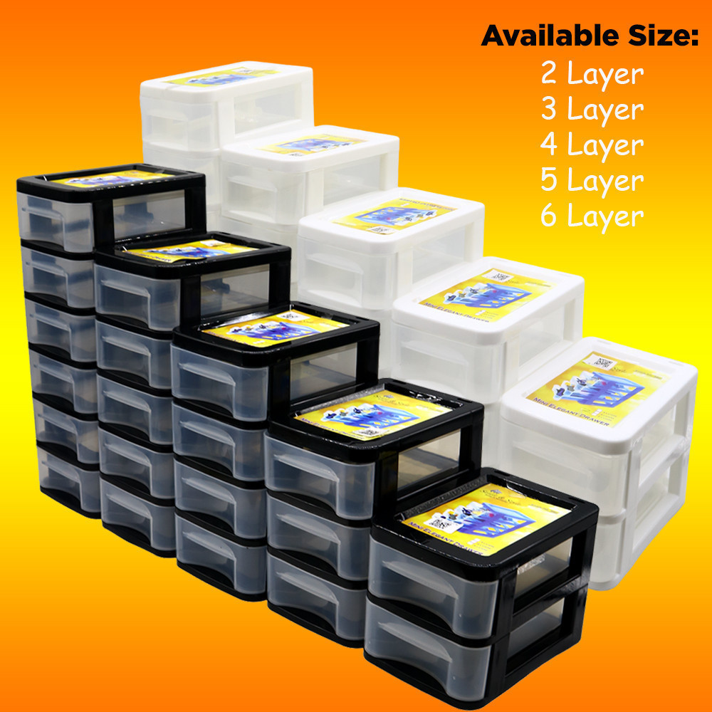 Multi-Layer Plastic Storage Drawer Organizer, 2-6 Stackable Cabinet for ...