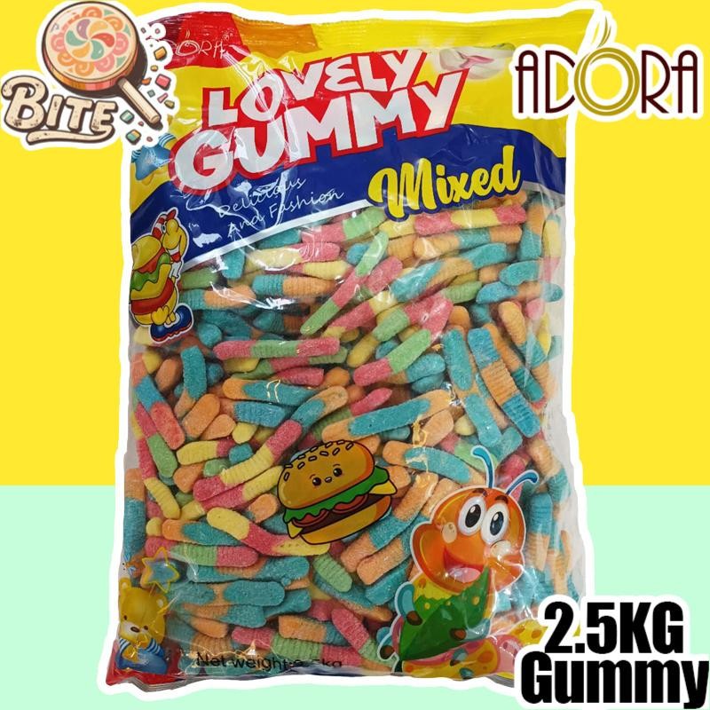 BITE | ADORA Gummy Caterpillar Candy 2.5KG Soft Sweet Candy Snack Yummy ...