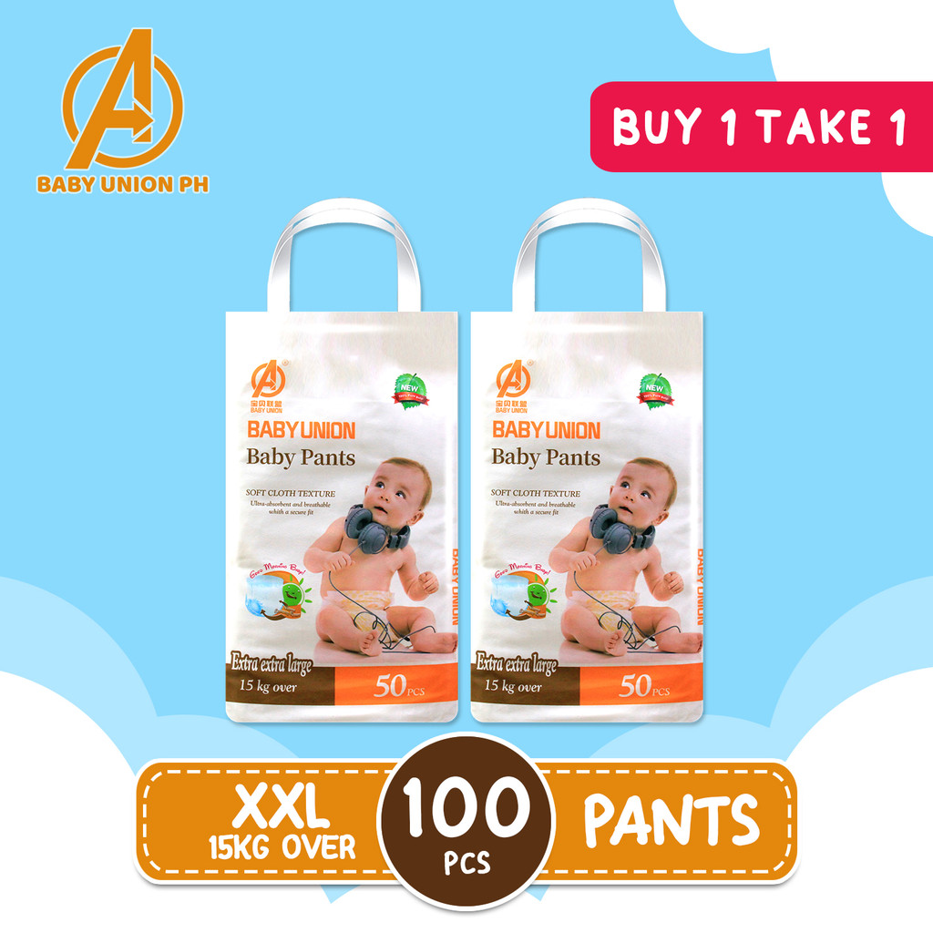 Baby Union Baby Diaper Pants XXL 50 pcs. / pack Buy 1 Take 1 | Shopee ...
