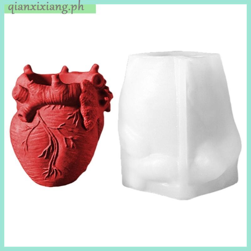 CH* Human Heart Sculpture Flowerpot Silicone Mold Silicone Cup Mould ...