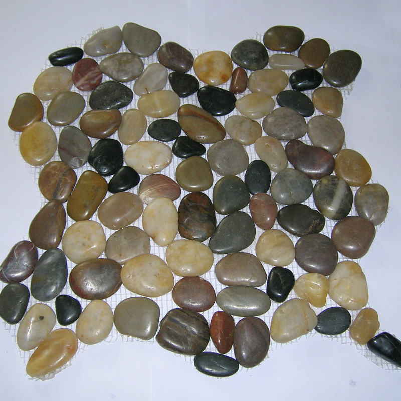 Pebble Floor Tile Rain Flower Stone Mosaic Cultural Stone Mesh Sticker ...