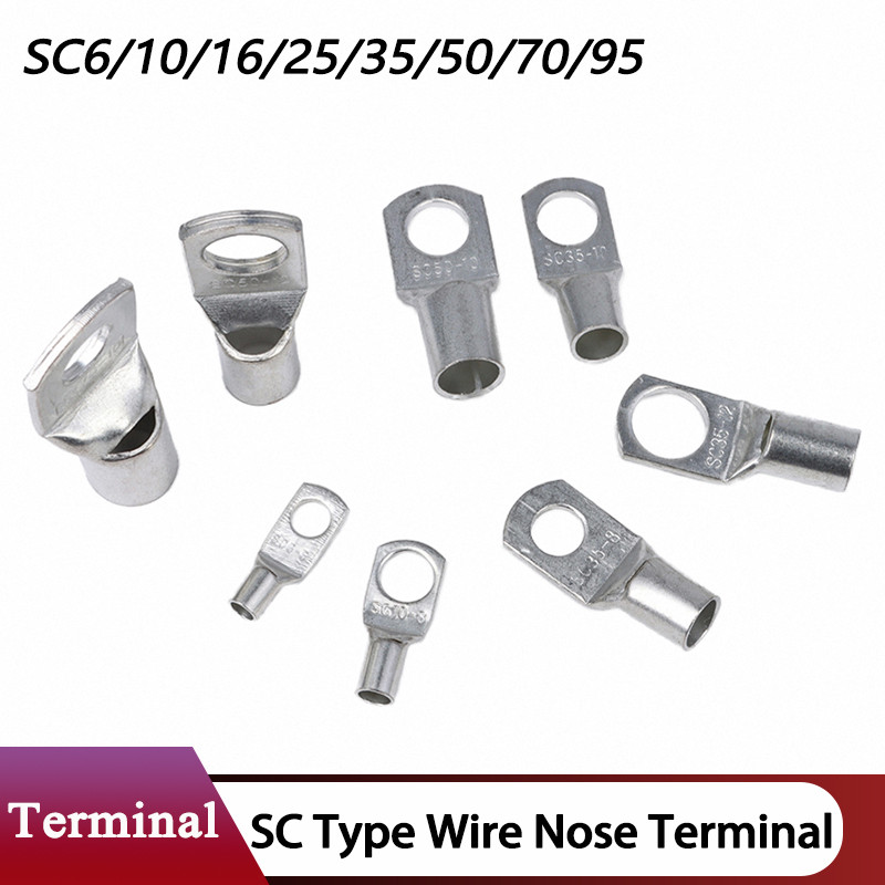 SC Type Wire Nose Terminal 5pcs SC6/10/16/25/35/50/70/95 Copper Battery ...