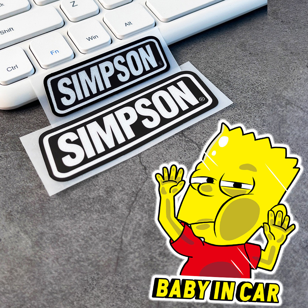 Simpson Reflective Vinyl Waterproof Decals Car Modified Decoration ...