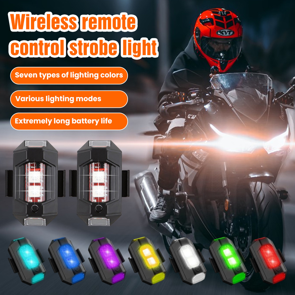 USB Rechargeable Bike Tail Light Set - 7 Color RGB LED Strobe - Remote ...