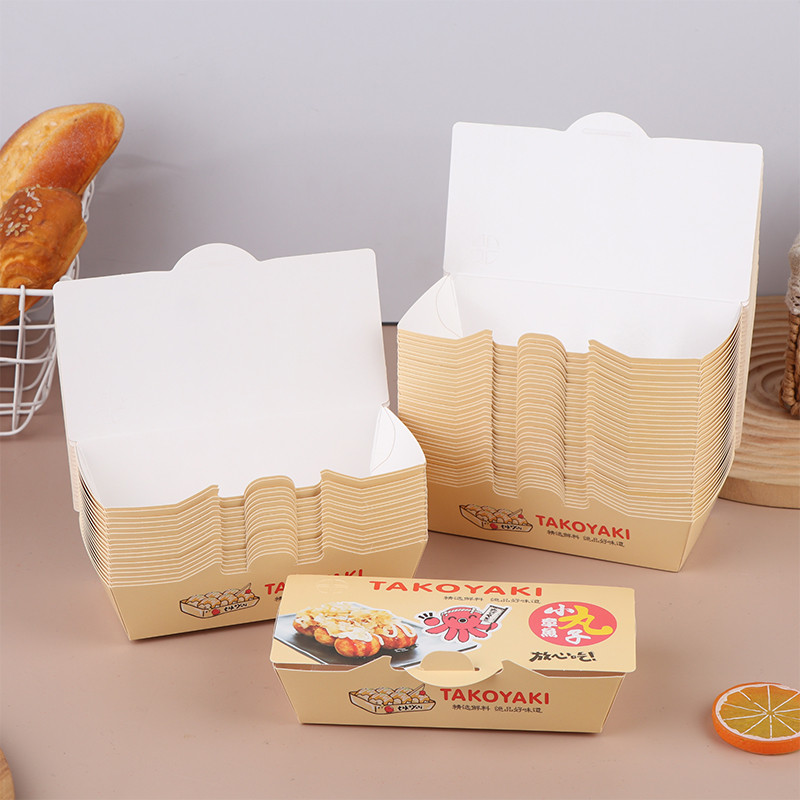 50pcs Octopus Ball Packaging Box Japanese Street Food Takoyaki ...