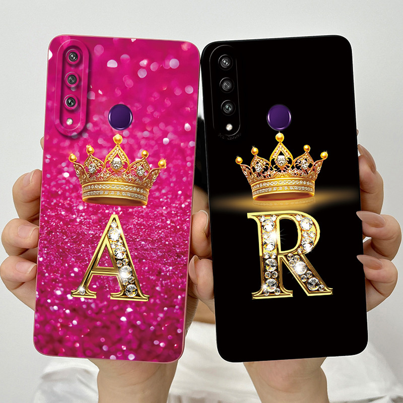 For Huawei Y6p MED-LX9 MED-LX9N Fashion Initial Letter Couple Phone ...