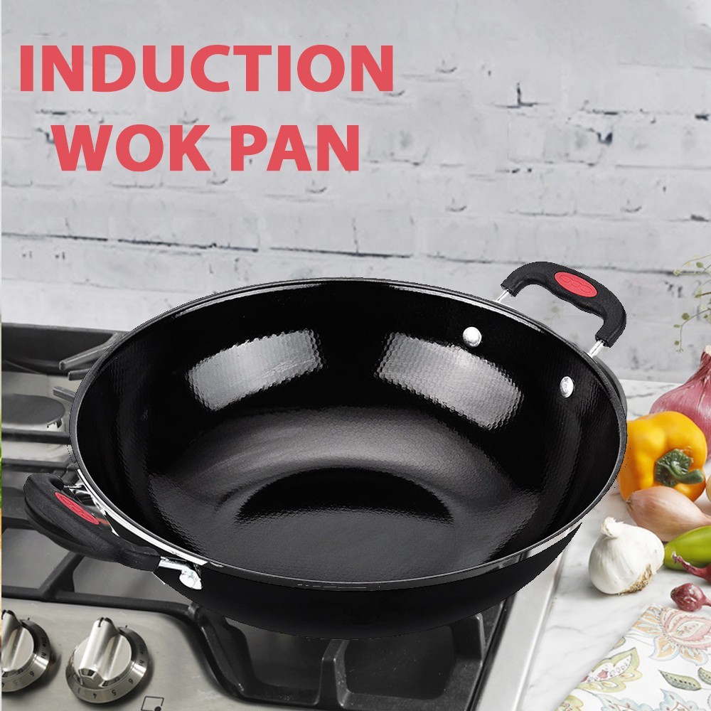 Non stick frying fan Kaldero set big sale makapal Wok pan non stick ...