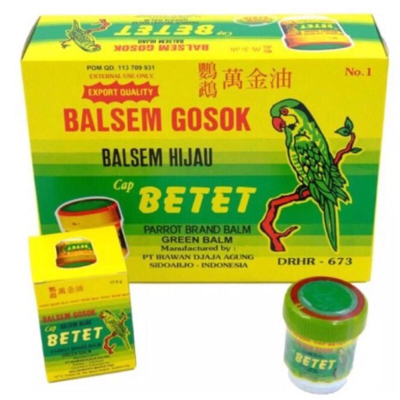 1box Betet Parrot Brand Balm / Green Balm 17.5g | Shopee Philippines