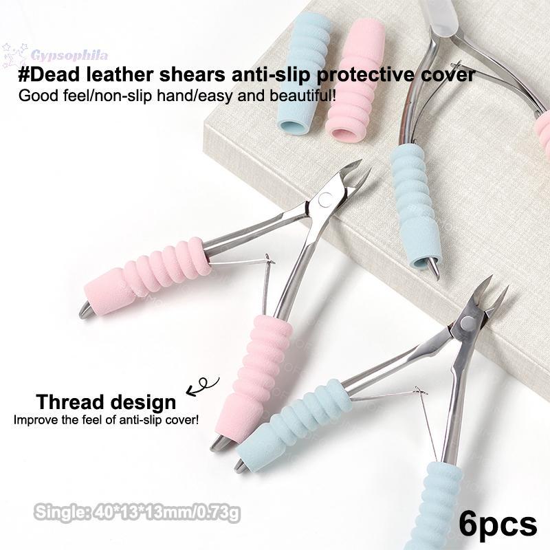 6 Pcs Nail Art Protective Sleeve Dead Skin Scissor Hand Cap Nipper ...
