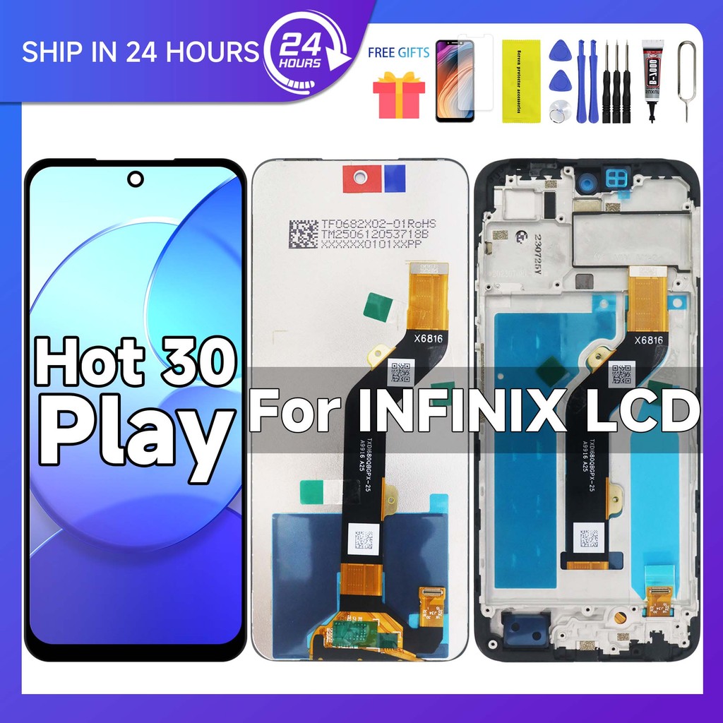 IPS LCD For Infinix Hot 30 Play NFC X6835B X6835 Display Touch Screen ...
