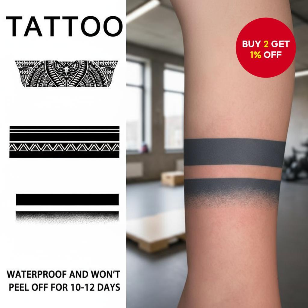 Waterproof Herbal Arm Ring Temporary Tattoo Stickers, Long Lasting One ...
